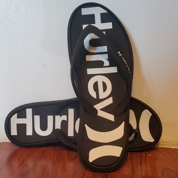 Hurley | Shoes | Hurley Flip Flop Black And White Sandals | Poshmark